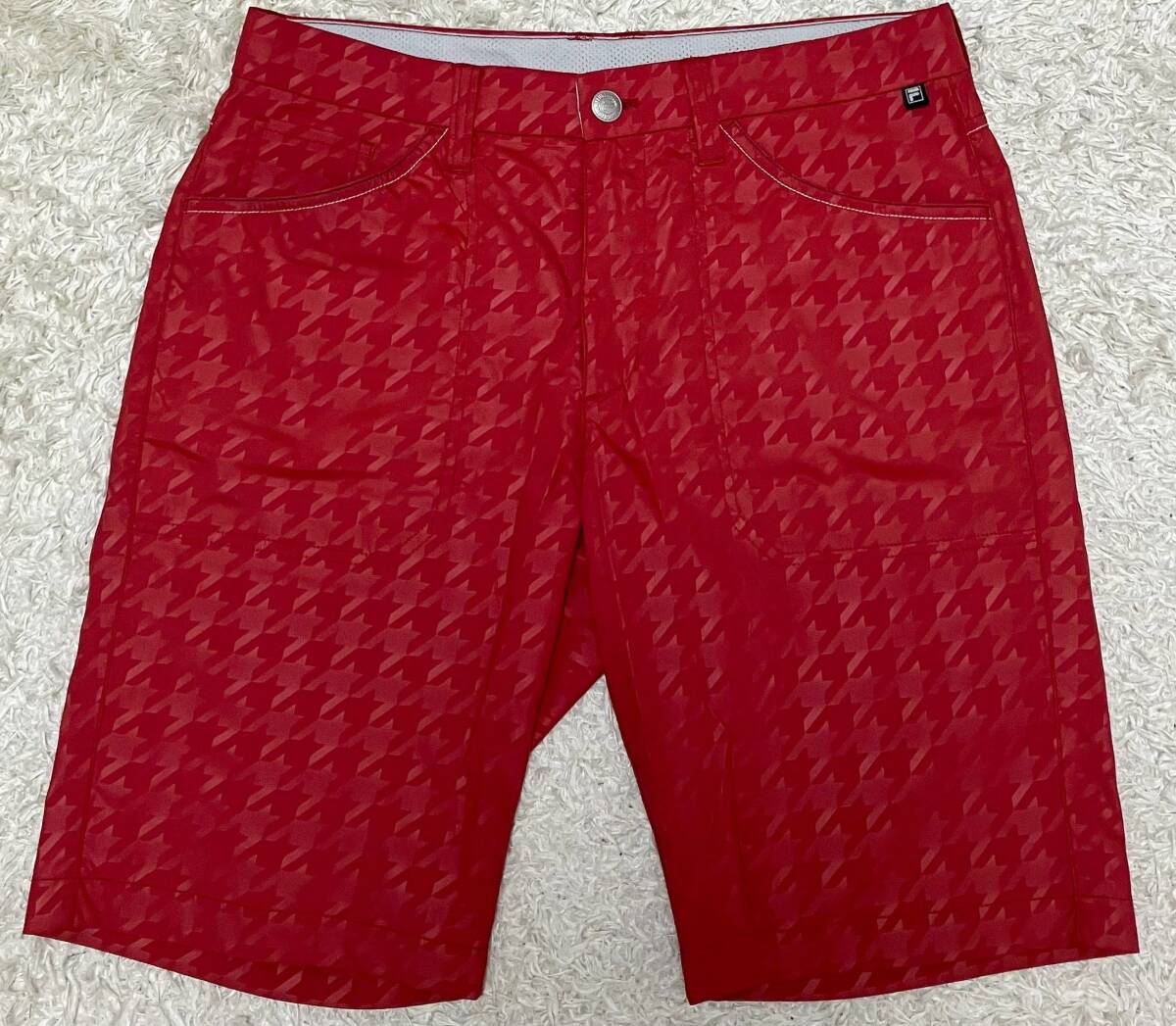 Yahoo!オークション - 【千鳥柄 】W82 FILA GOLF ストレッチハーフパン...