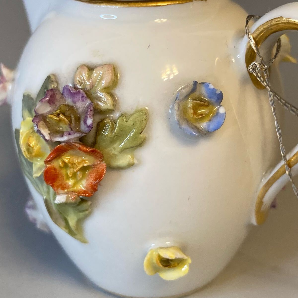 Yahoo!オークション - Meissen マイセン 花 アップリケ クリーマー メ...