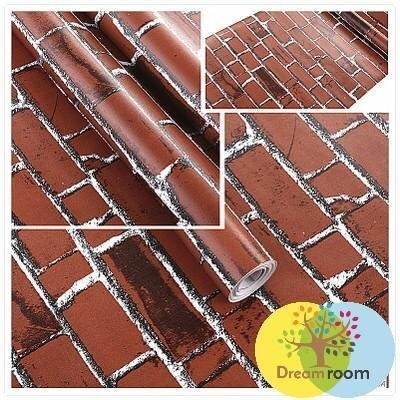 Yahoo!オークション - 送料込 3Dブリック調 レンガ B137 白地×ブラウ...