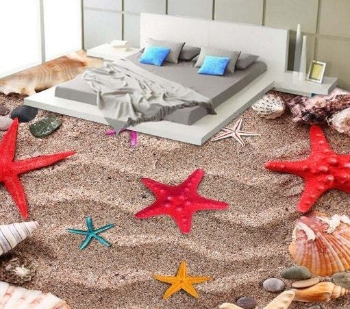 Yahoo!オークション - C467 巨大 3D フロアマット 2m 3m ビーチ 砂浜 ...