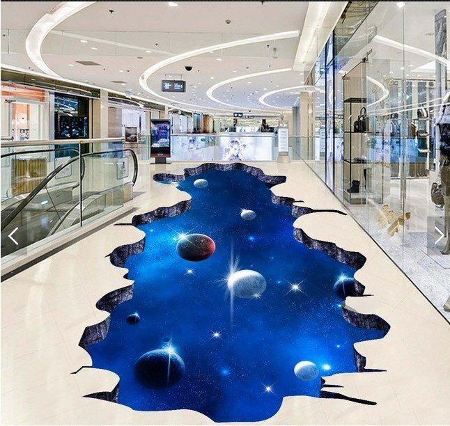 Yahoo!オークション - C656 巨大 3D フロアマット 4m 4m 宇宙 惑星 星 ...