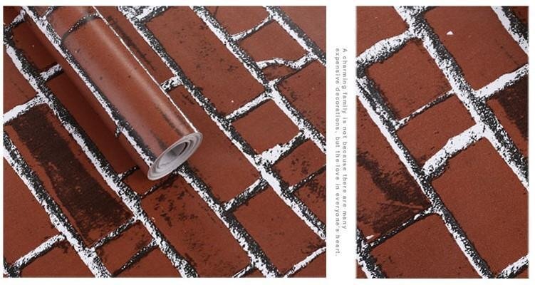 Yahoo!オークション - 送料込 3Dブリック調 レンガ B137 白地×ブラウ...