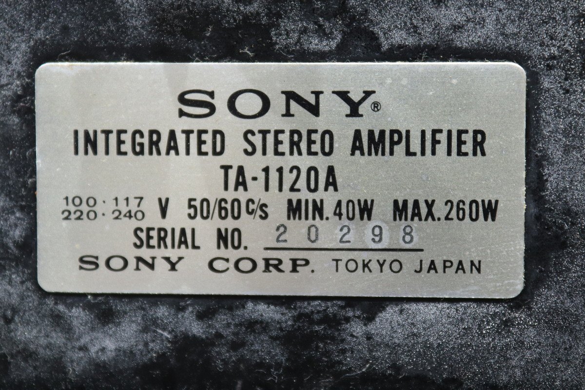 Yahoo!オークション - 【C】SONY TA-1120A プリメインアンプ アンプ ソ...