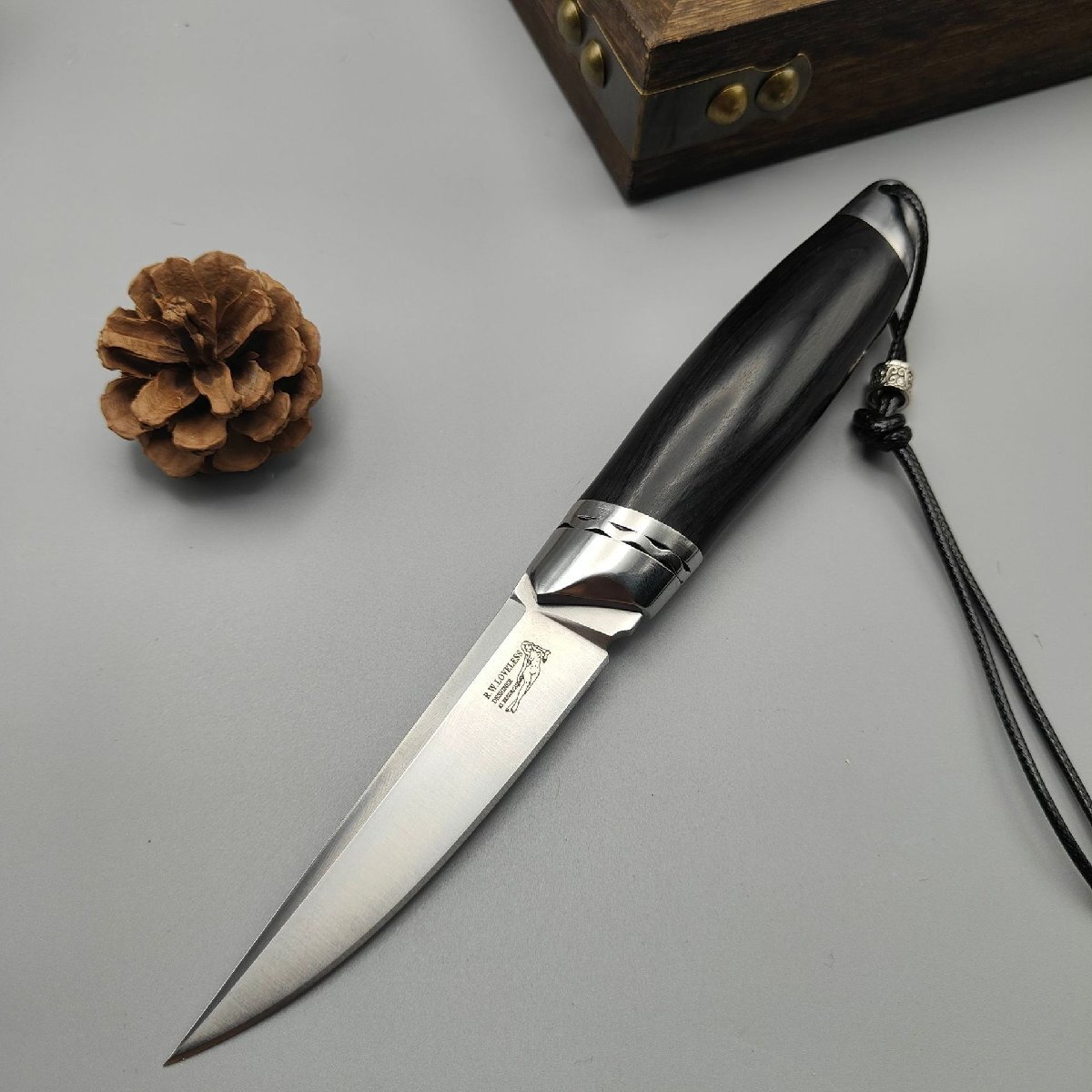 Yahoo!オークション - M390サバイバルナイフ 極厚シルバーブレード薪割...