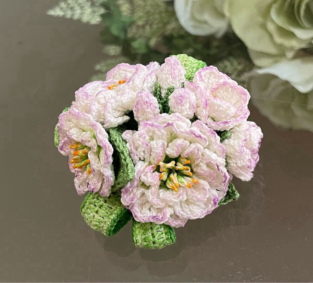 Yahoo!オークション - Ako ・トルコ桔梗・リースブローチ・レース編み