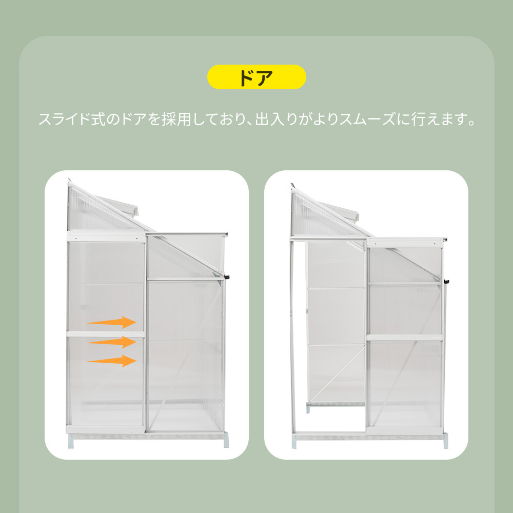 Yahoo!オークション - アルミ温室 家庭用温室 大型 190 122 213cm 花園...