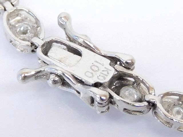 Yahoo!オークション - K10WG ホワイトゴールド ブレスレット ダイヤモ...