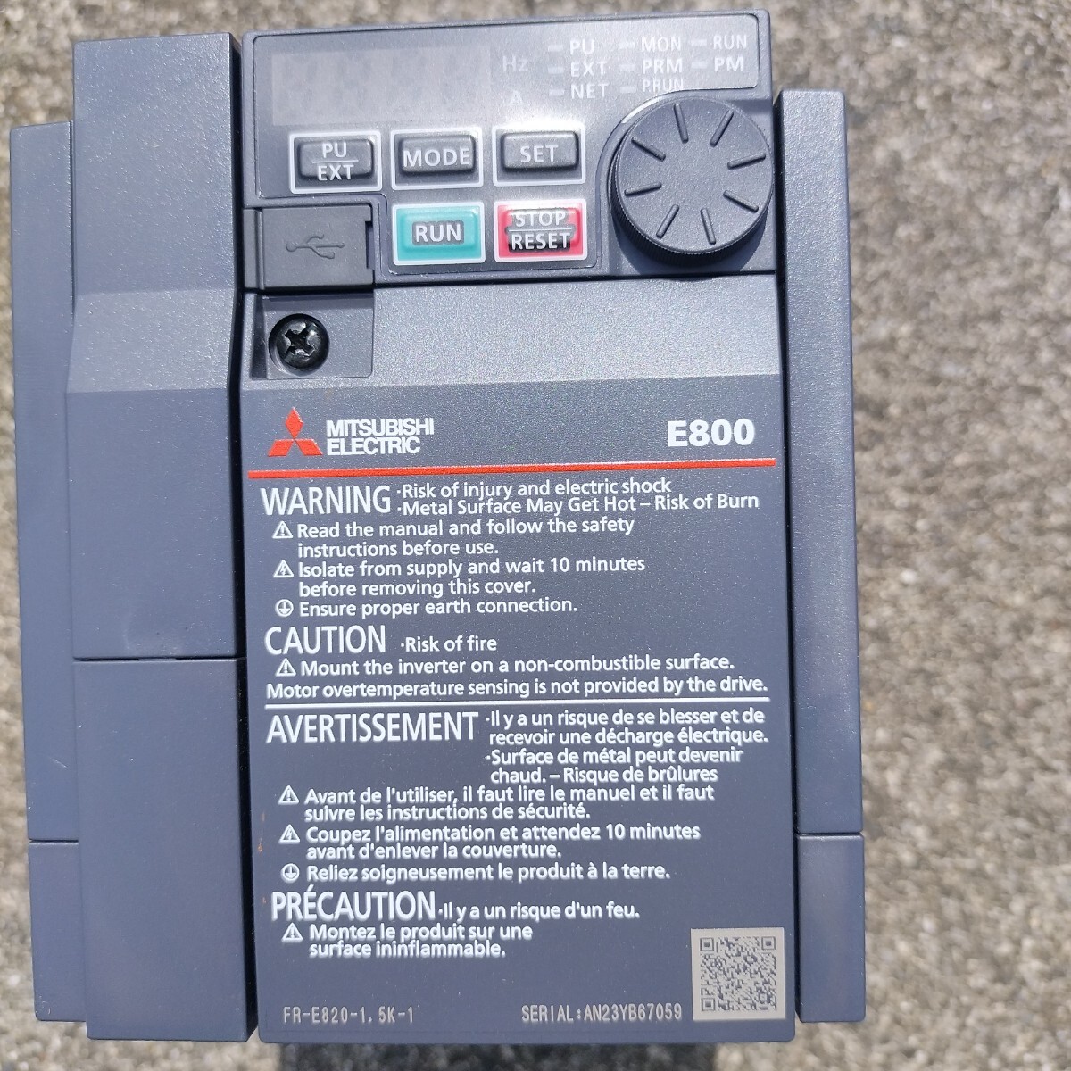 Yahoo!オークション - 三菱電機 インバータ FR-E820-1.5K-1