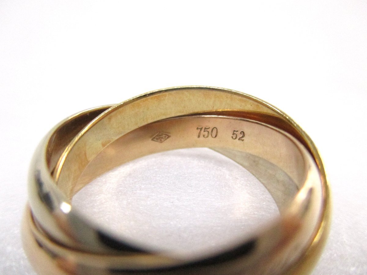 Yahoo!オークション - カルティエ トリニティ リング CARTIER K18 52