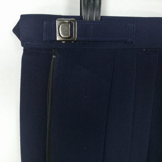 Yahoo!オークション - 1円 スクールスカート 冬物 w63-丈62 紺 中学 高...