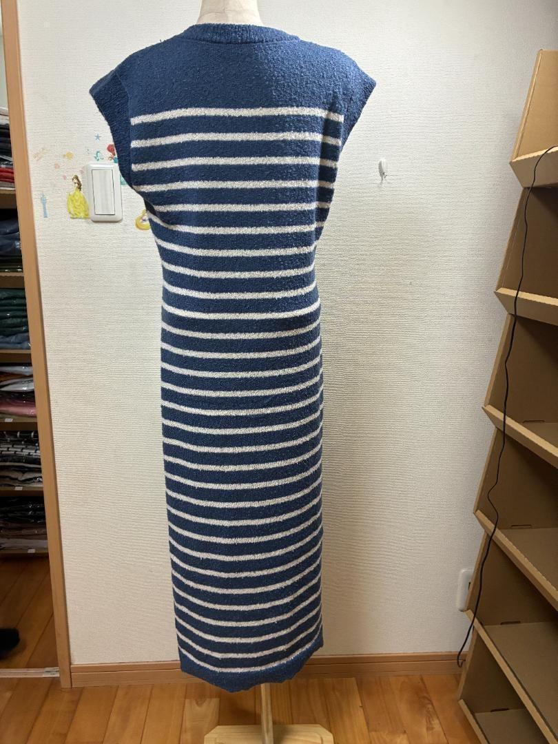 Yahoo!オークション - ボーダー ワンピース ノースリーブ 夏 紺白 スト...