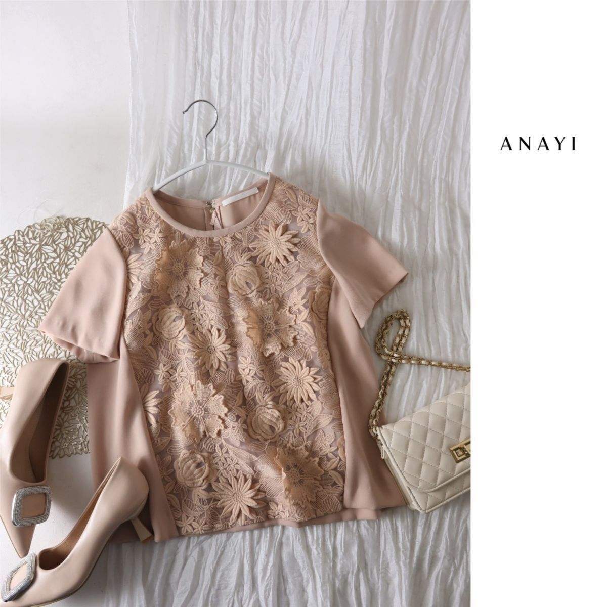 アナイ ANAYI 立体レース フラワーモチーフ ブラウス 38サイズ M-B 3081(半袖シャツ)｜売買されたオークション情報、yahooの商品情報をアーカイブ公開 - オークファン ...