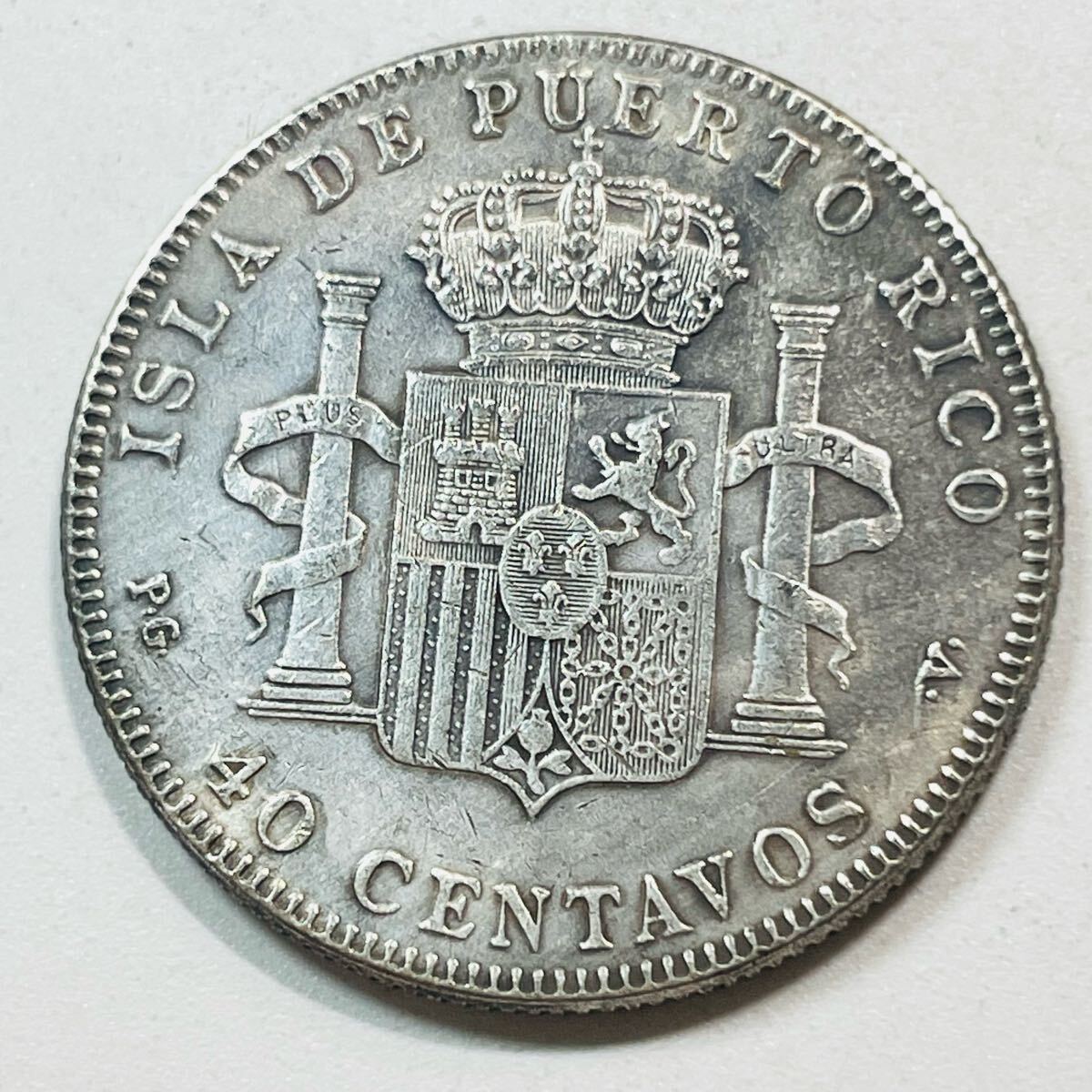 Yahoo!オークション - スペイン領プエルトリコ 硬貨 古銭 アルフォンソ...