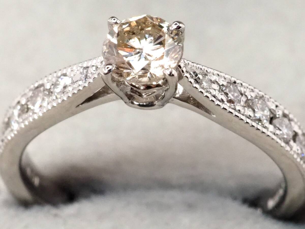 Yahoo!オークション - 【6020M】Pt900 天然ダイヤモンド 0.34ct/0.20ct...