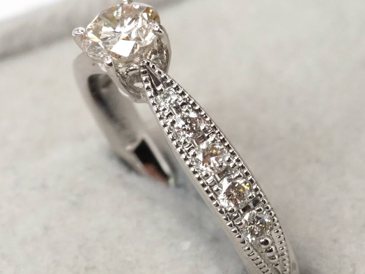 Yahoo!オークション - 【6020M】Pt900 天然ダイヤモンド 0.34ct/0.20ct...