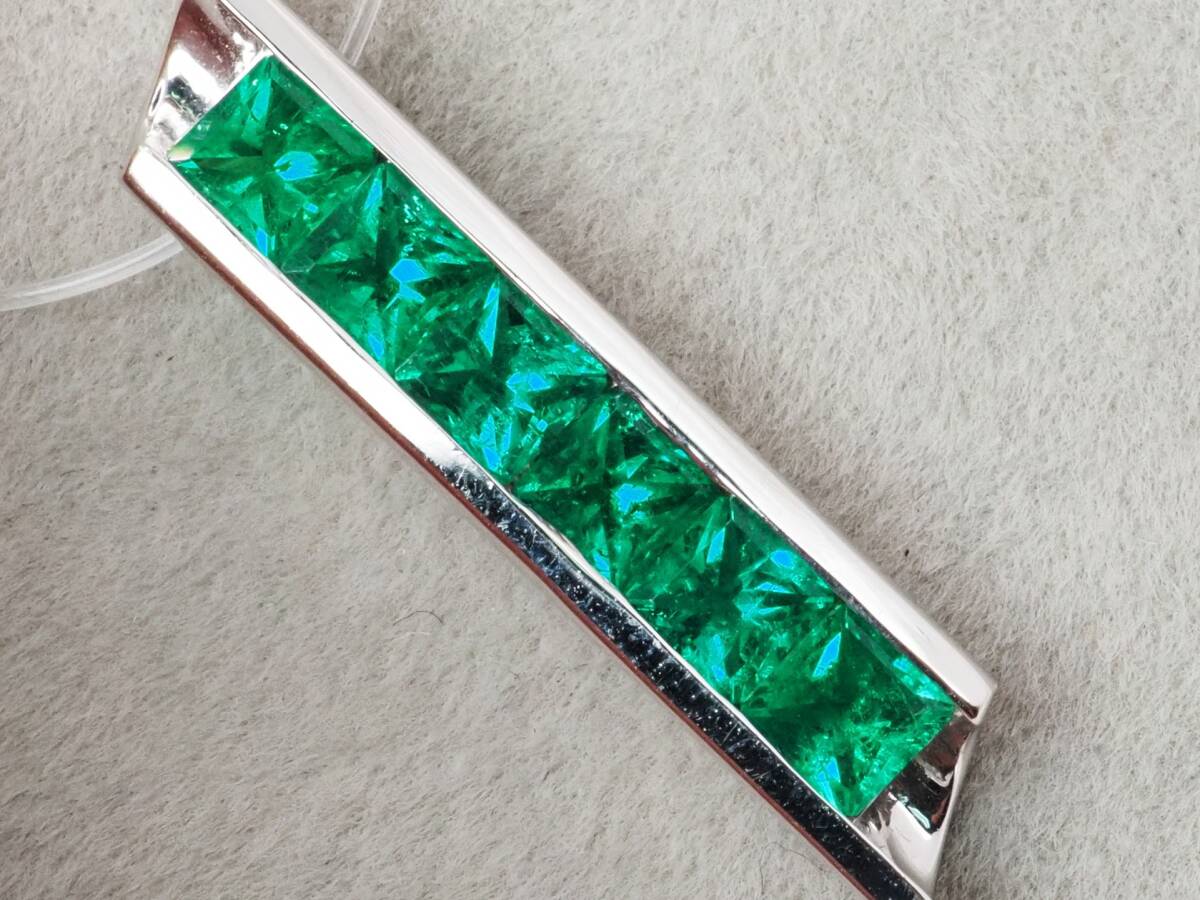 Yahoo!オークション - 【7356A】K18WG 天然エメラルド 1.21ct/3.26g ペ...