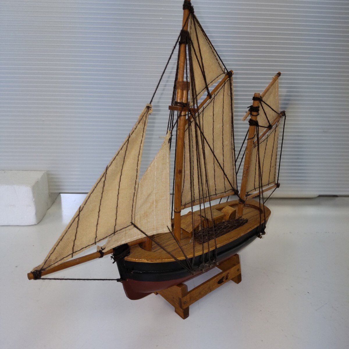 Yahoo!オークション - o319 木製 帆船 模型 完成品 インテリア 置物 全...