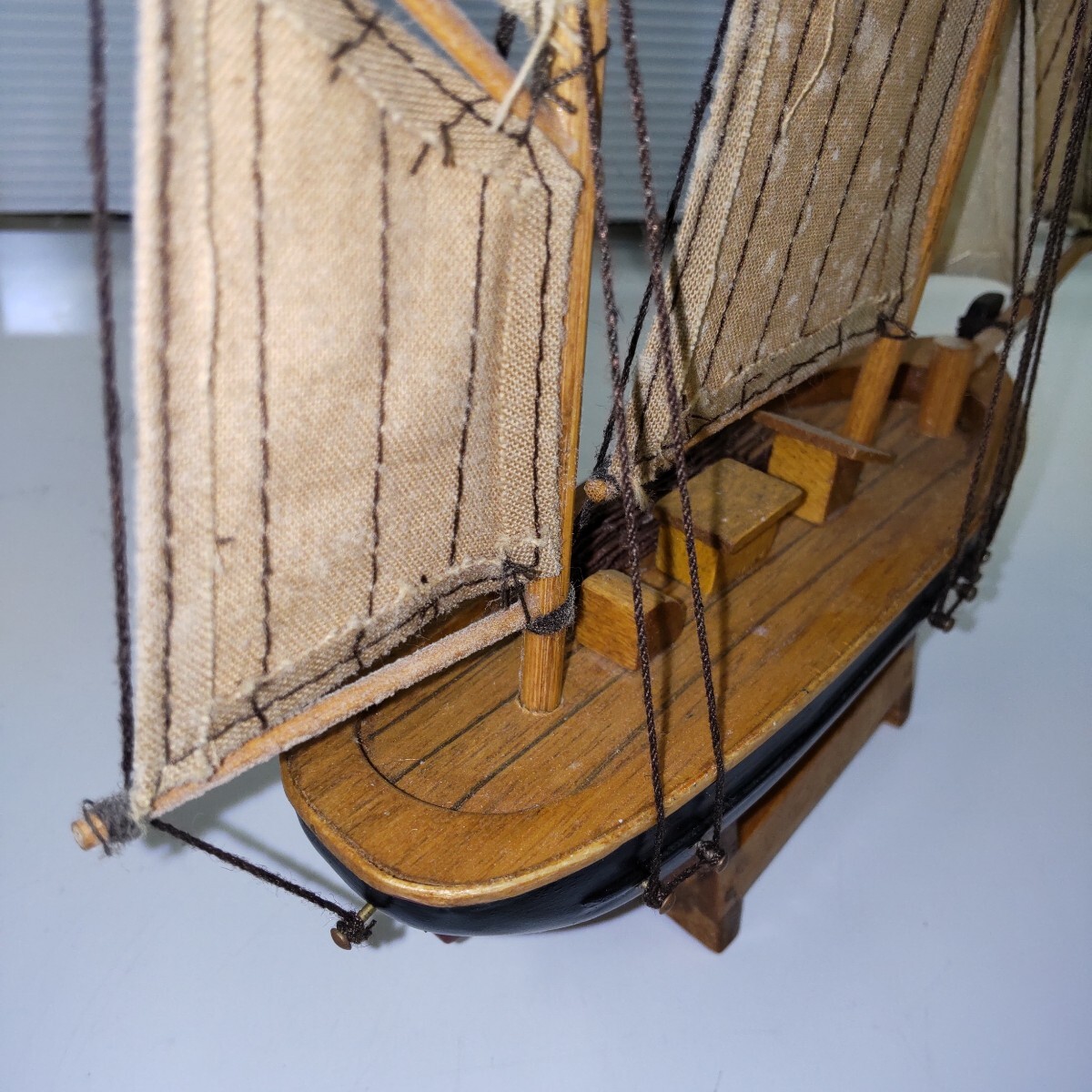 Yahoo!オークション - o319 木製 帆船 模型 完成品 インテリア 置物 全...