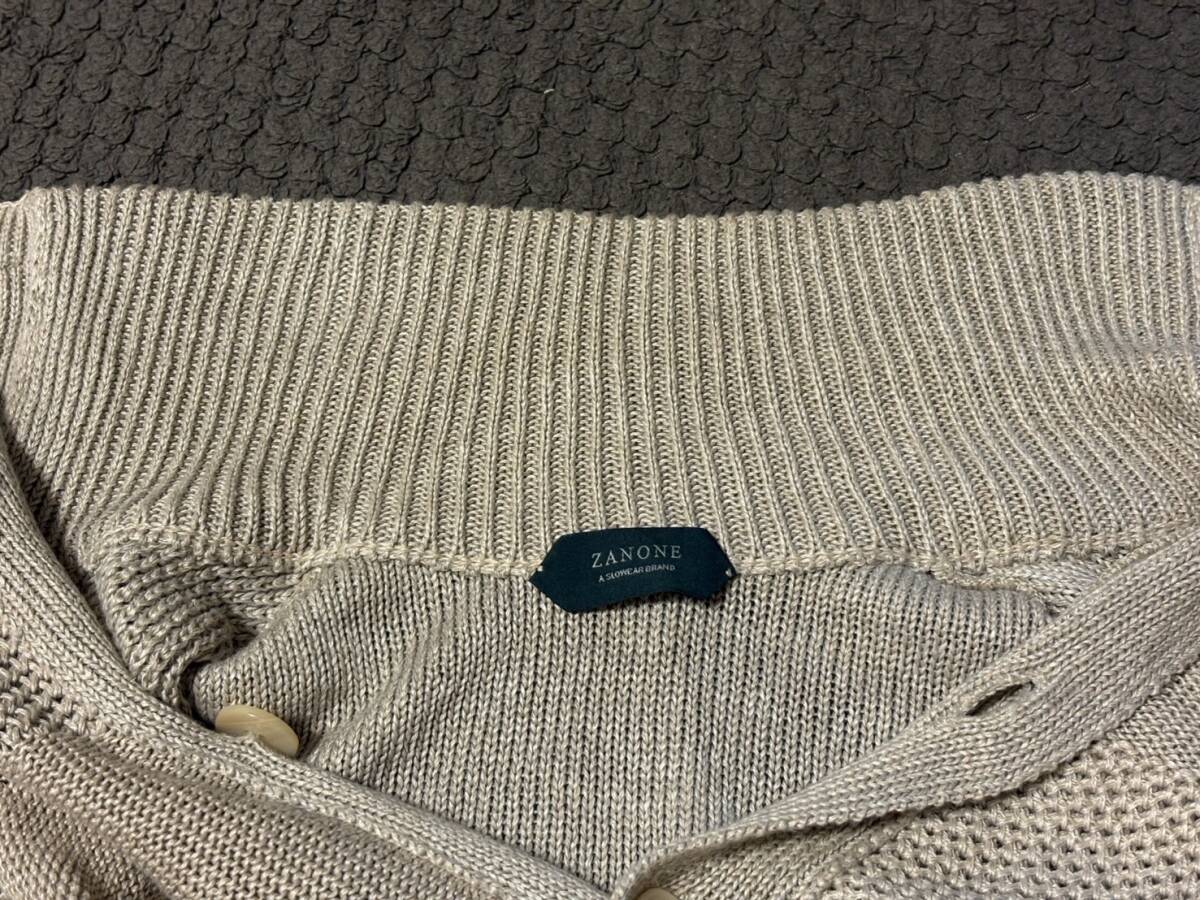 Yahoo!オークション - ZANONE ザノーネ リネンニットカーディガン （4...