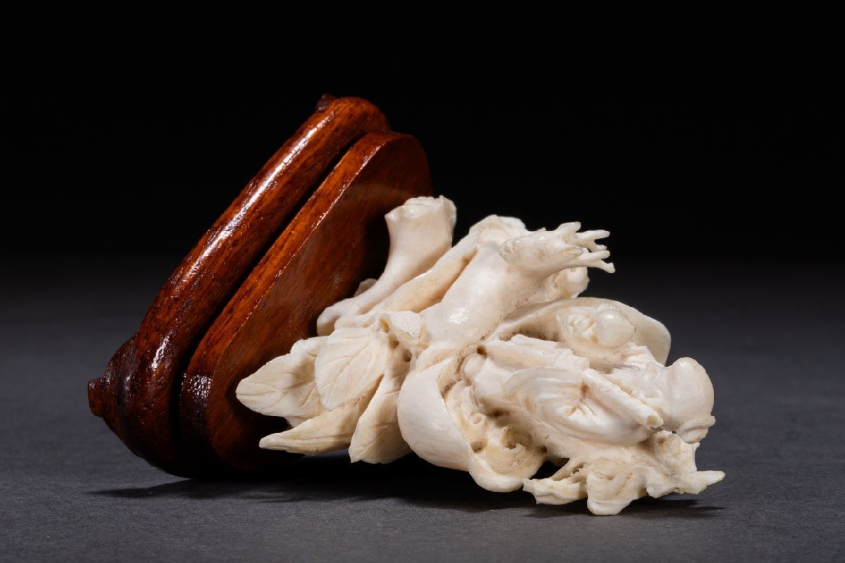 Yahoo!オークション - 【善古堂】特殊天然材 特殊白材 寿老人置物58g ...