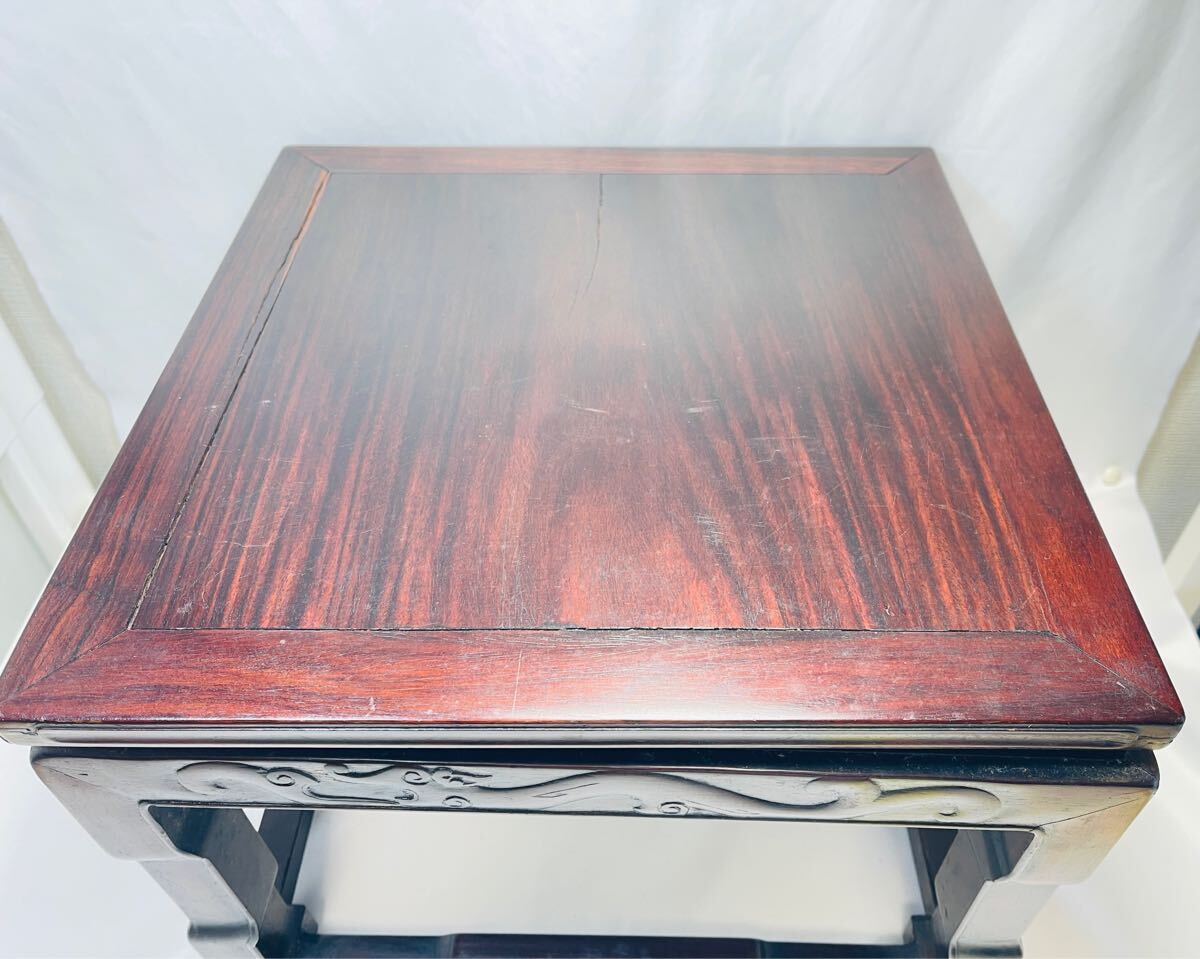 Yahoo!オークション - 【A435】清時代 唐木四方花台 茶台 香炉台 盆栽...