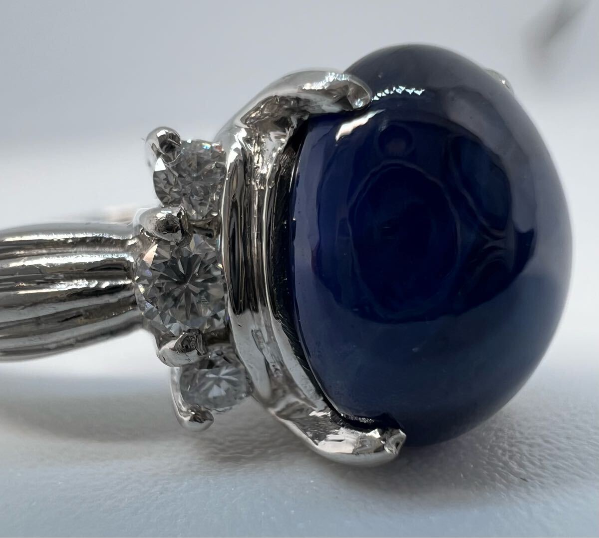 Yahoo!オークション - 1円 Pt900 リング サファイヤ 4.08ct ダイヤモン...