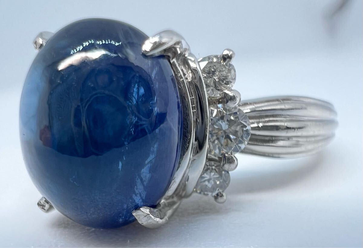 Yahoo!オークション - 1円 Pt900 リング サファイヤ 4.08ct ダイヤモン...