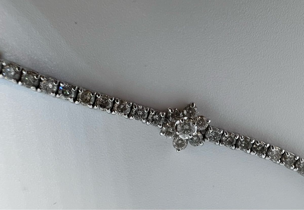 Yahoo!オークション - 1円 K14WG ブレスレット ダイヤモンド 5.0ct 7.7...