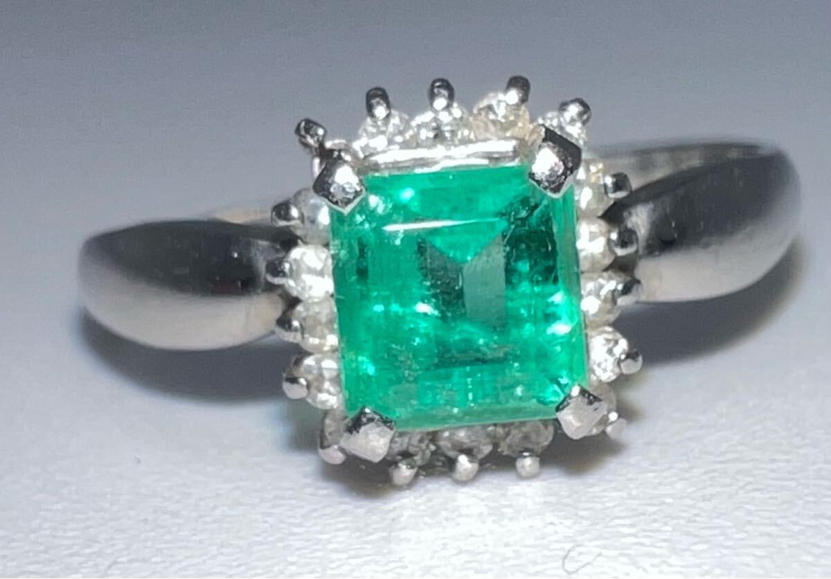 Yahoo!オークション - 1円 Pt900 リング エメラルド 0.5ct ダイヤモン...
