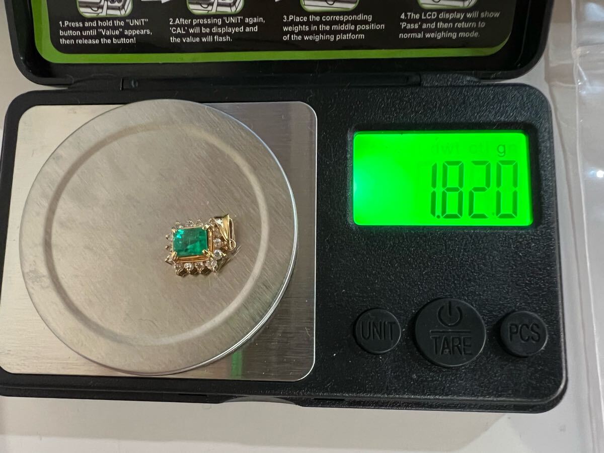 Yahoo!オークション - 1円 K18 ペンダント トップ エメラルド 0.74ct ...