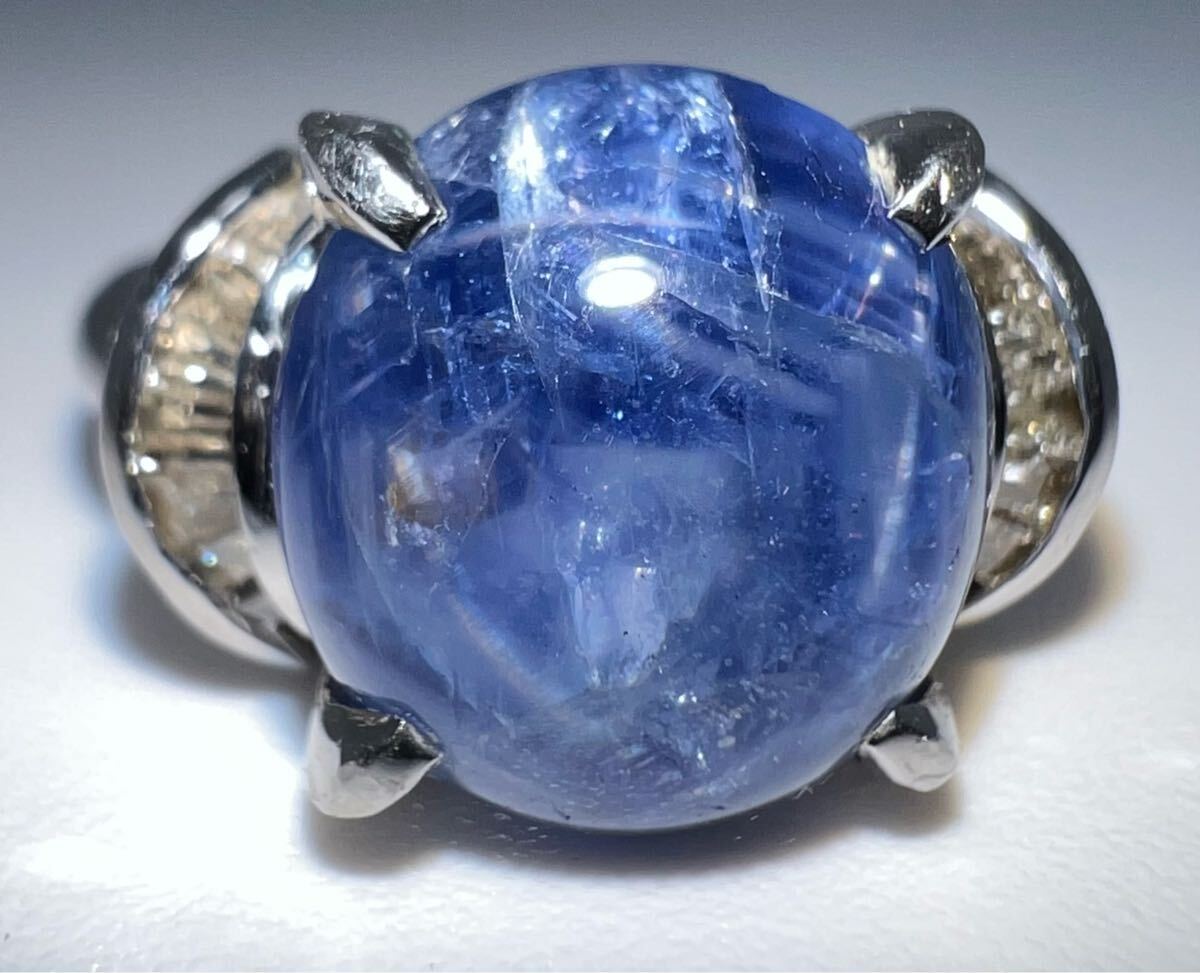 Yahoo!オークション - 1円 Pt900 リング スターサファイア 6.68ct ダイ...