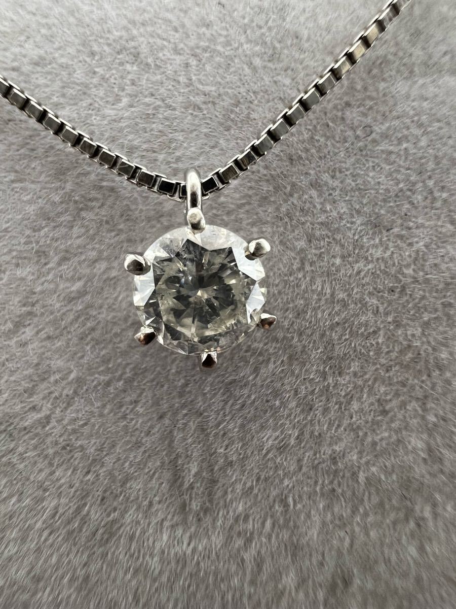 Yahoo!オークション - 1円 Pt850 ネックレス ダイヤモンド 0.34ct 2.31...