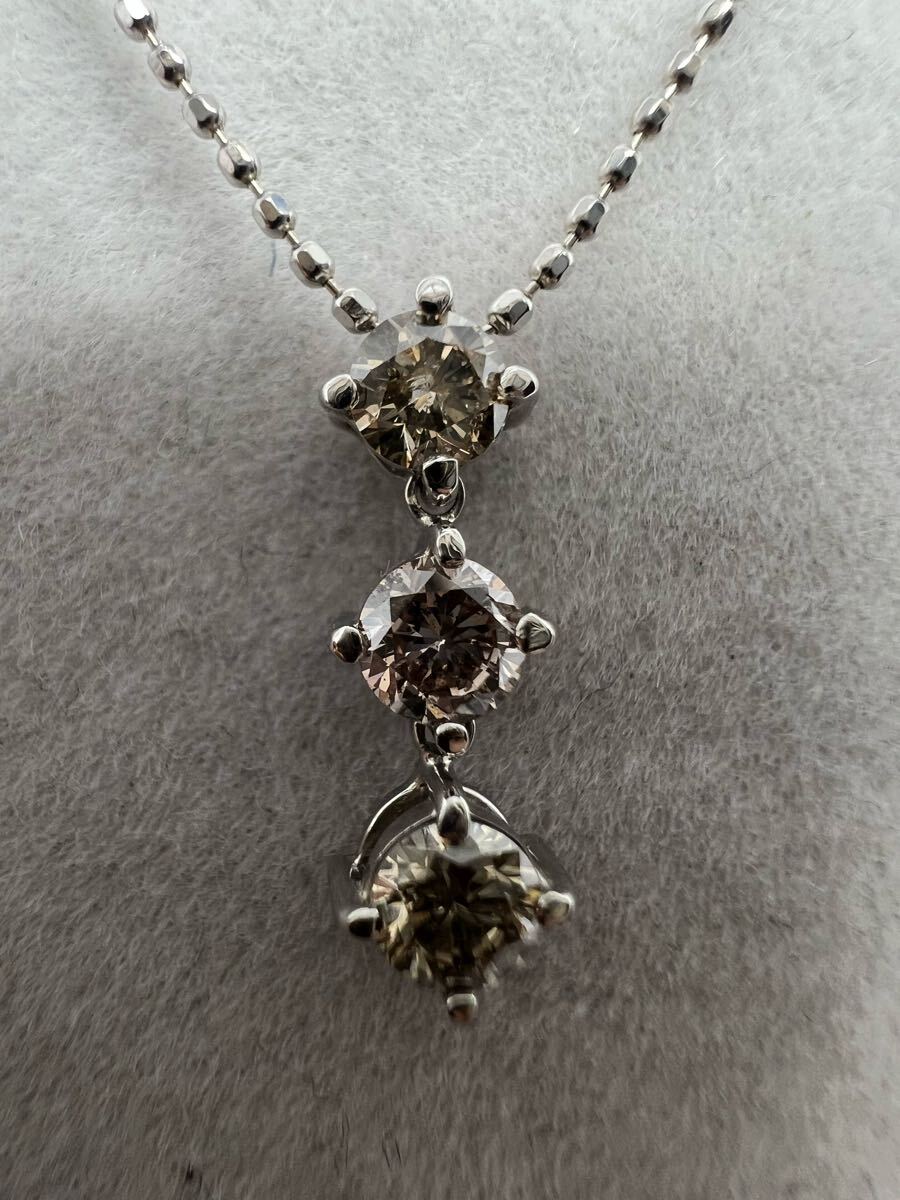 Yahoo!オークション - 1円 K18WG ネックレス ダイヤモンド 0.4ct 1.76g...