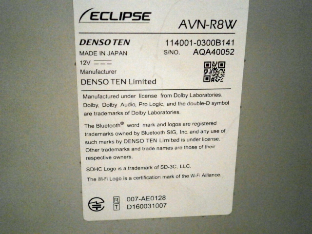 Yahoo!オークション - ECLIPSE AVN-R8W メモリーナビゲーション 地デジ...