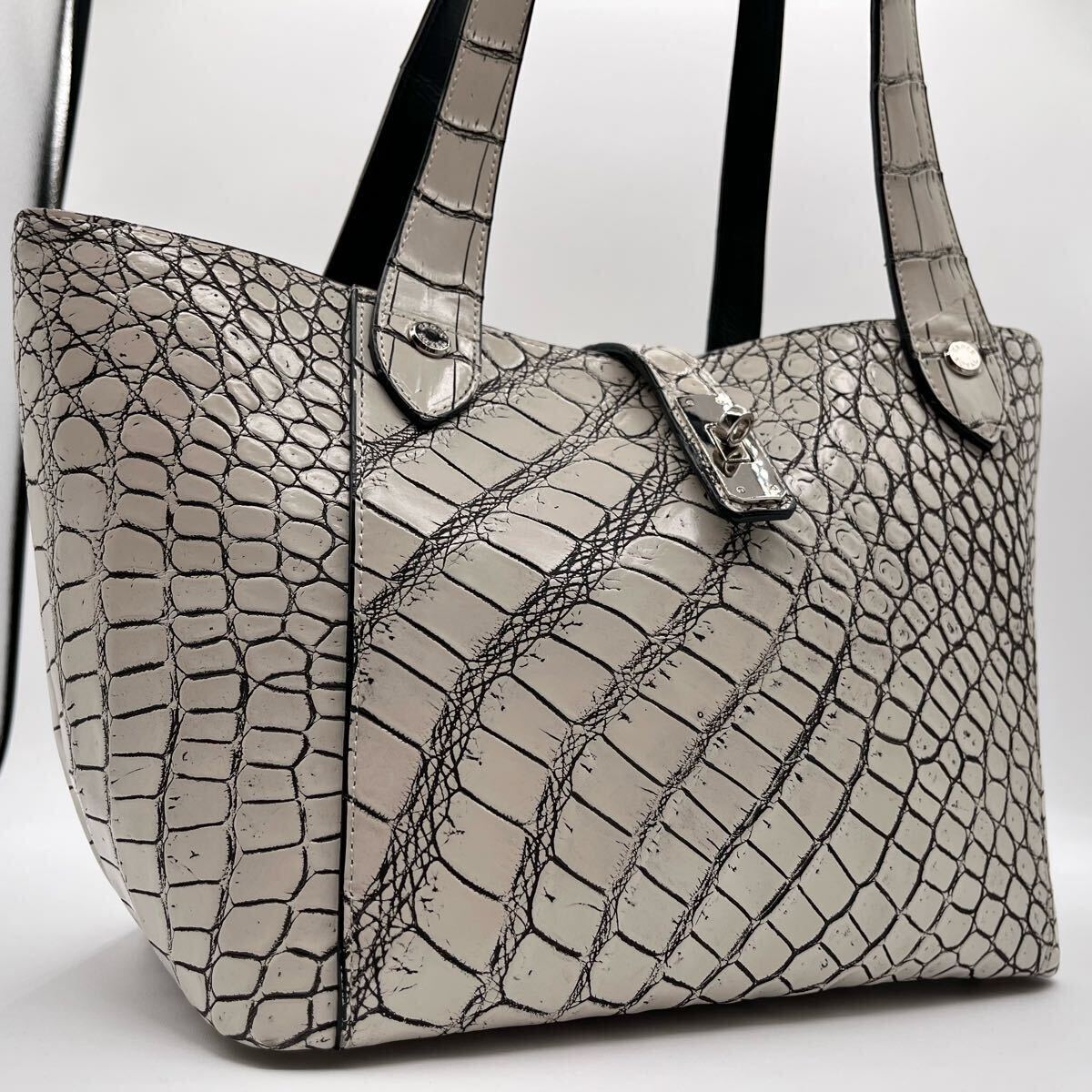 Yahoo!オークション - 定価35万円 JRA クロコダイル トートバッグ メン...