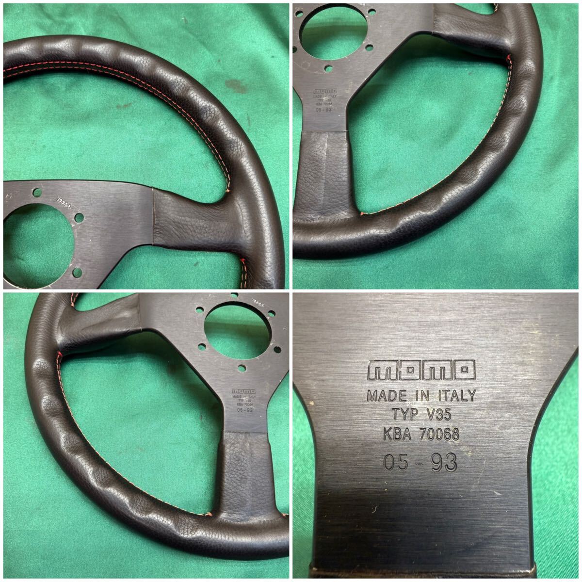 Yahoo!オークション - 珍しい レッドステッチ momo 35パイ ステアリン...