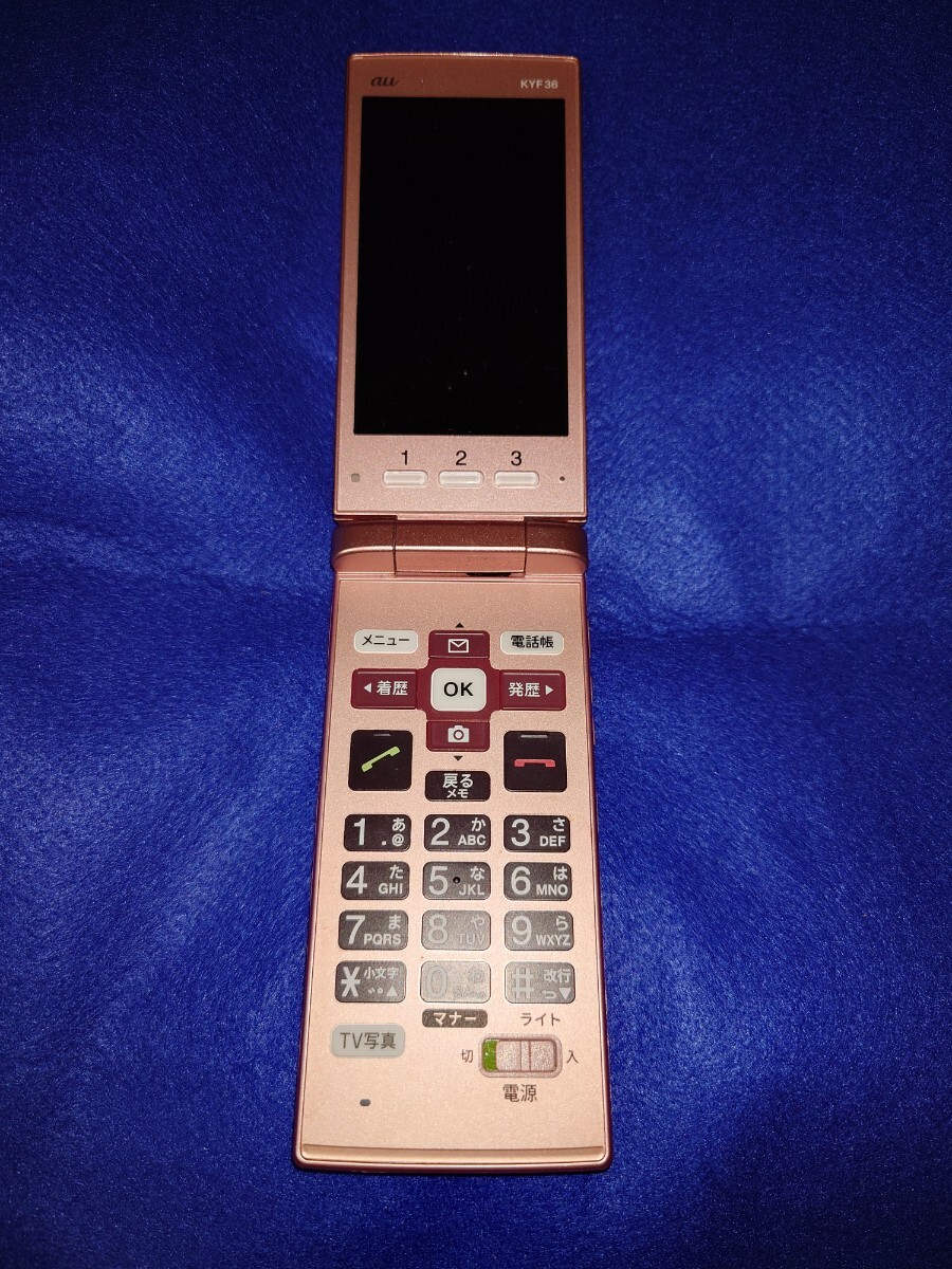 Yahoo!オークション - au KYOCERA かんたんケータイ KYF36 ピンク 稼...
