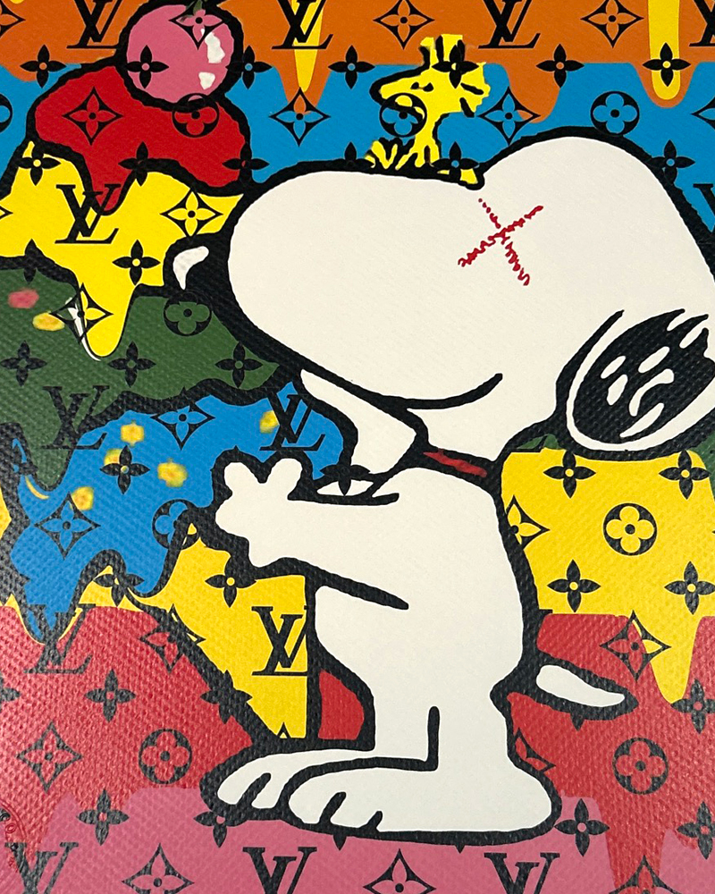 世界限定100枚 DEATH NYC スヌーピー SNOOPY ヴィトン LOUISVUITTON カウズ KAWS ポップアート PEANUTS アートポスター 現代アート Banksy ...