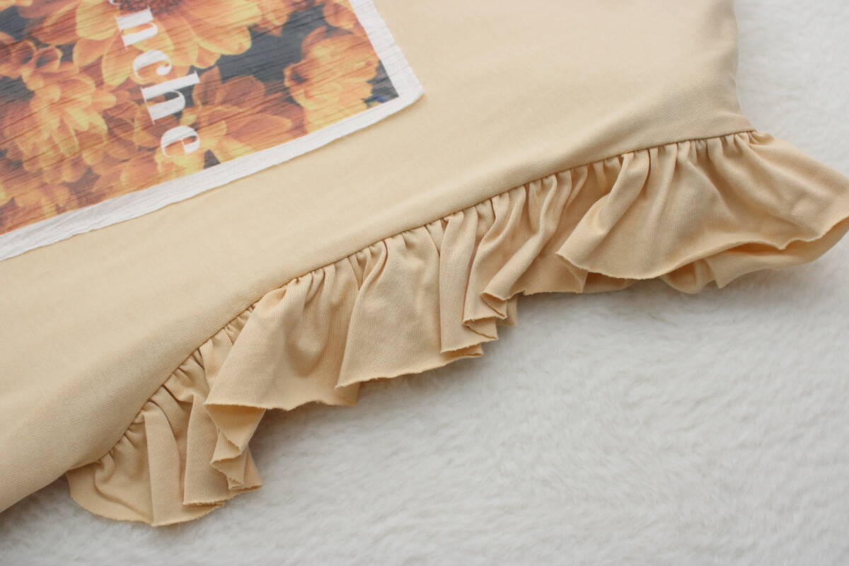 Yahoo!オークション - 2677 新品 フリル袖プリントTシャツ