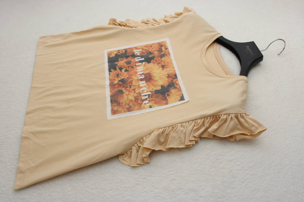 Yahoo!オークション - 2677 新品 フリル袖プリントTシャツ
