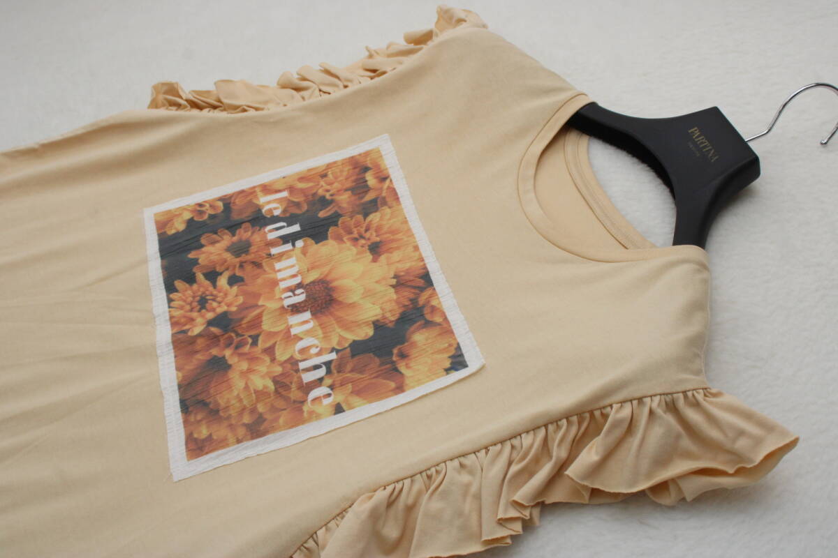 Yahoo!オークション - 2677 新品 フリル袖プリントTシャツ