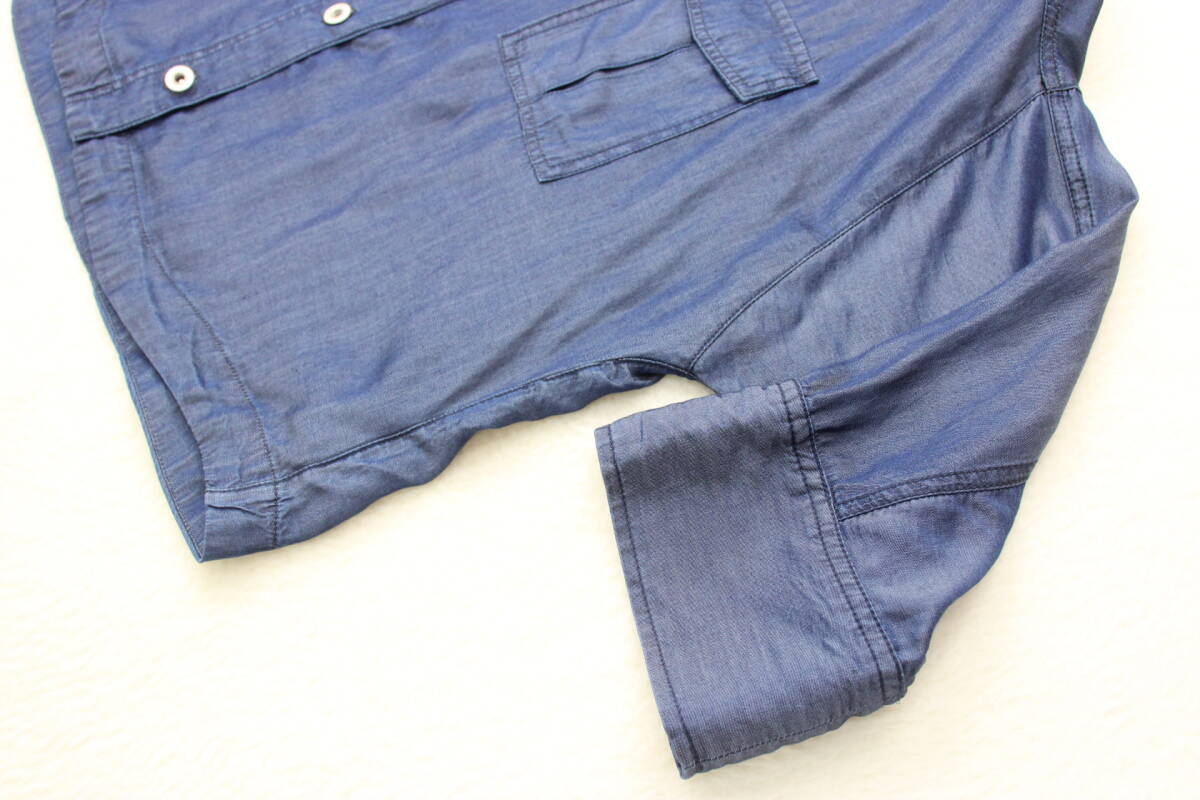 Yahoo!オークション - 2767 新品 バイオシルクデニムノーカラーシャツ...