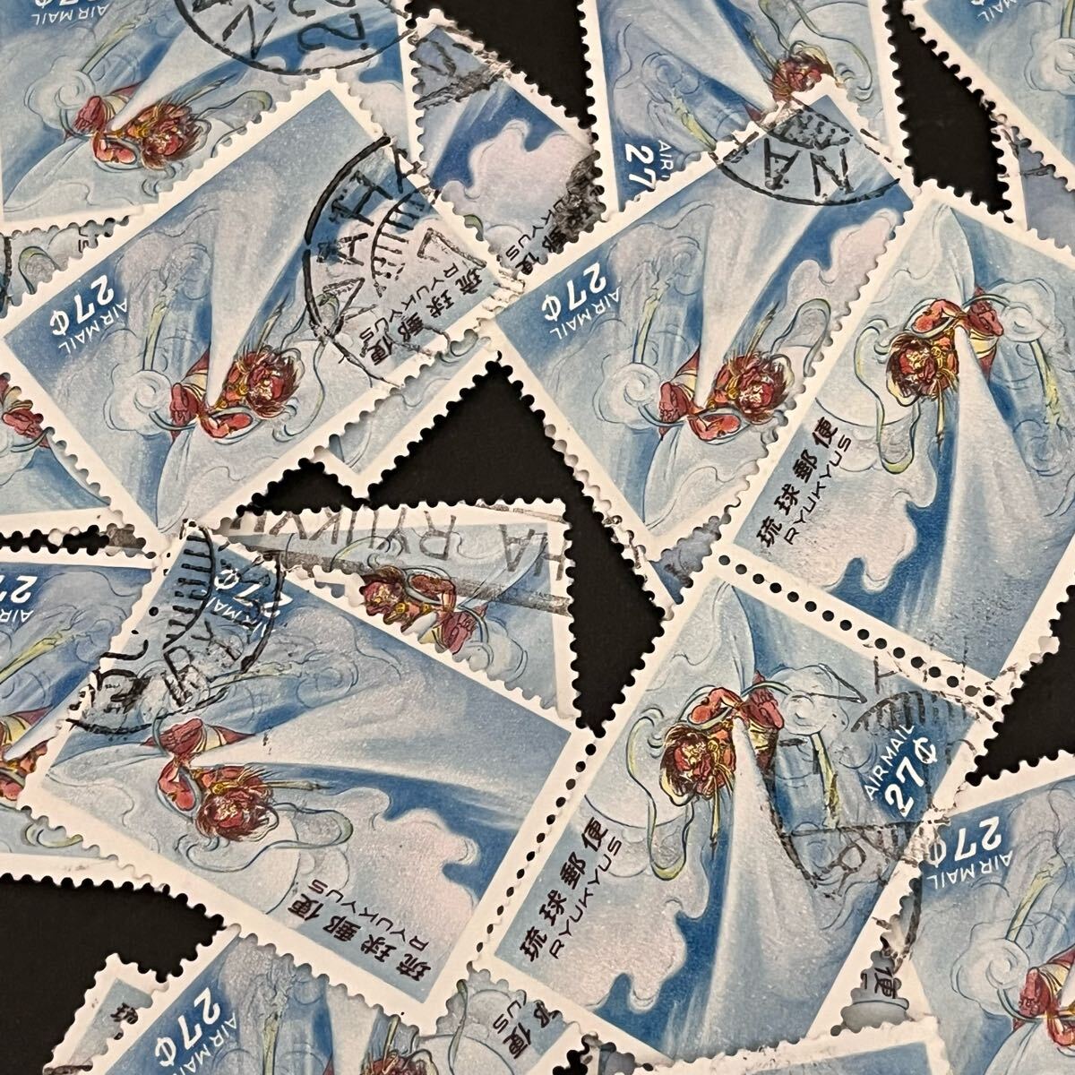 Yahoo!オークション - 琉球切手 天女風神航空27c 里帰り使用済ロット10...