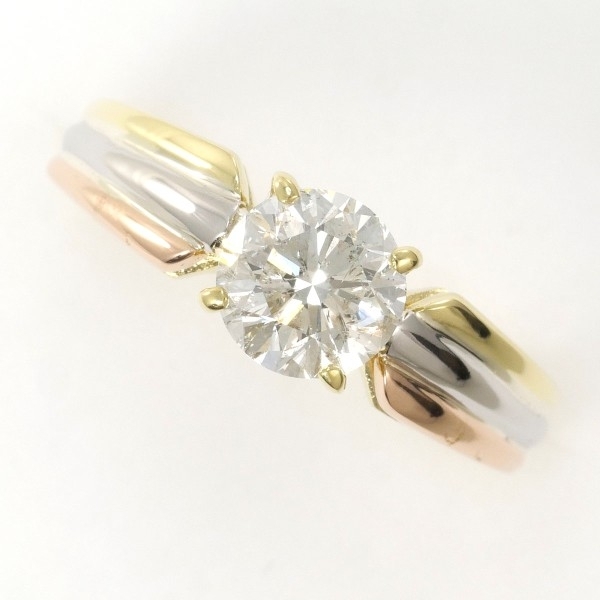 Yahoo!オークション - PT900 K18YGPG リング 指輪 12号 ダイヤ 1.004 ...