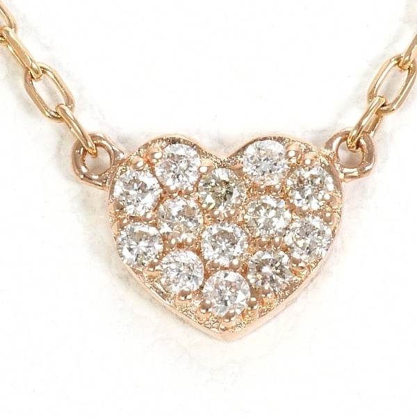 Yahoo!オークション - K10PG ネックレス ダイヤ 0.10 総重量約1.1g 約4...