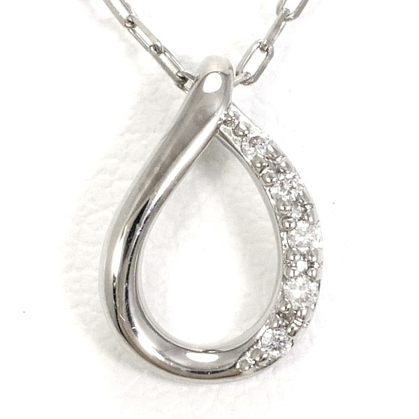 Yahoo!オークション - 4℃ K10WG ネックレス ダイヤ 総重量約1.0g 約40...