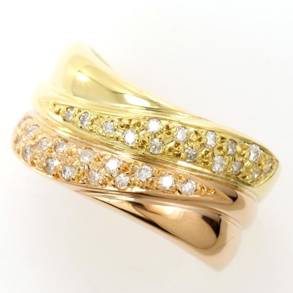 Yahoo!オークション - K18YGPG リング 指輪 14.5号 ダイヤ 0.30 カード...