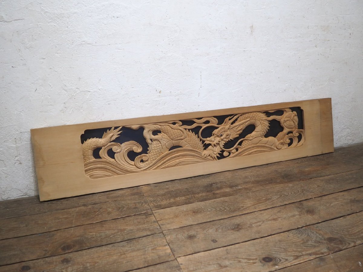 Yahoo!オークション - タW1294 ④【H36 5cm×W182cm】 重厚な木彫りの...