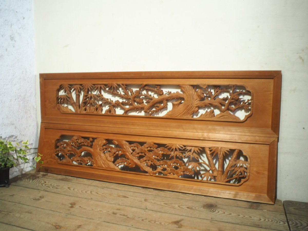 Yahoo!オークション - タK0503 【H38 5cm×W171 5cm】×2枚 木彫りデザ...