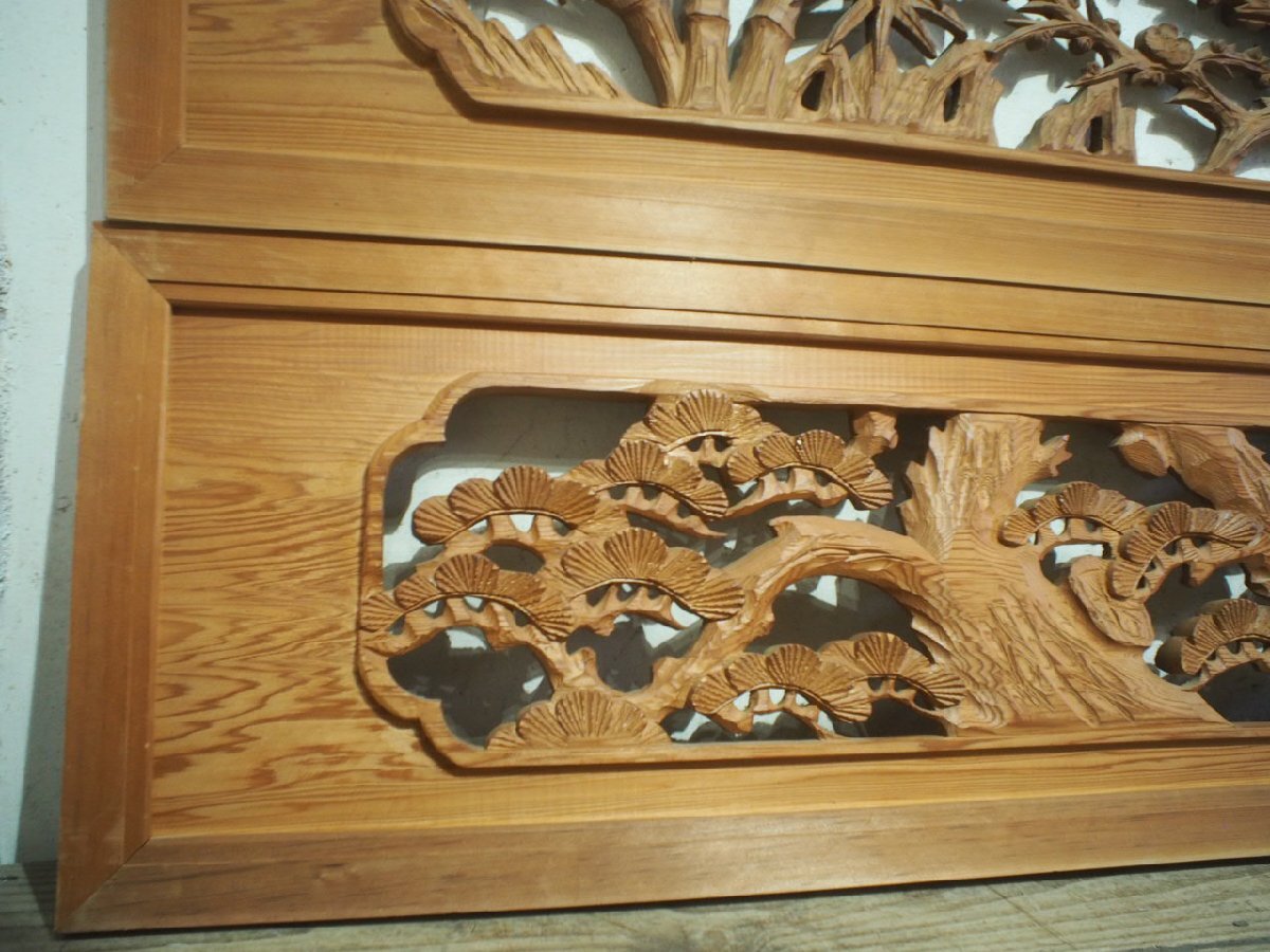 Yahoo!オークション - タK0503 【H38 5cm×W171 5cm】×2枚 木彫りデザ...